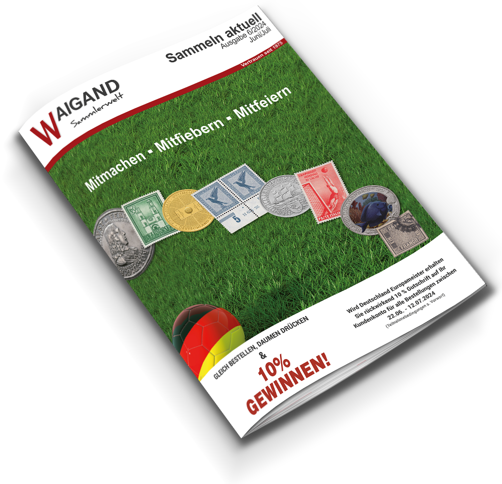 Sammeln-aktuell-Juni-Juli-24-titel-schraeg - WAIGAND Sammlerwelt