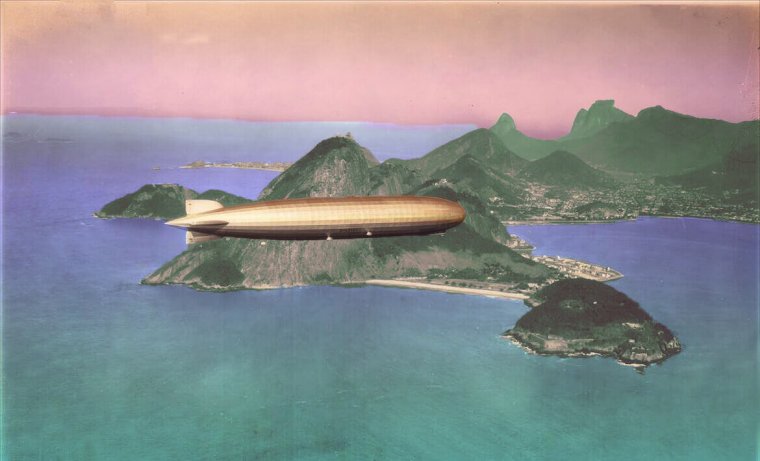 Erster Transatlantik Flug Graf Zeppelin Luftschiff LZ 127 mit Passagieren